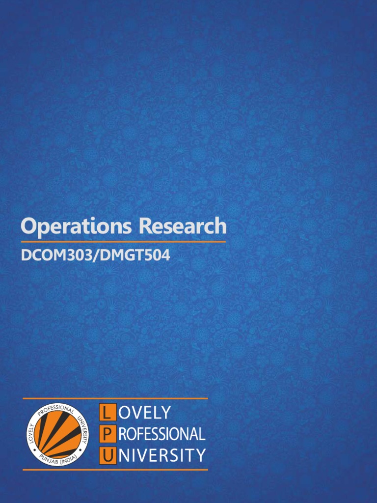 Operation Research | Conceptual Model | Operations Research | Free 30 ...
