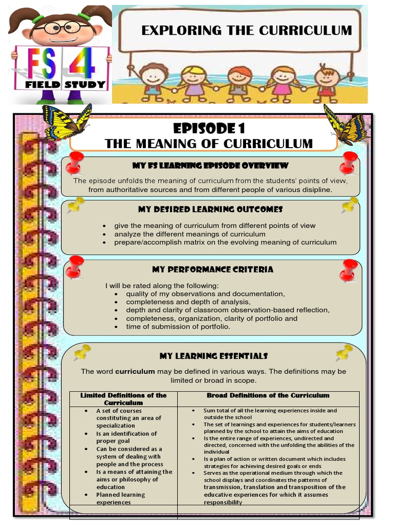 Exploring The Curriculum Field Study Epi | PDF | Curriculum | Teachers