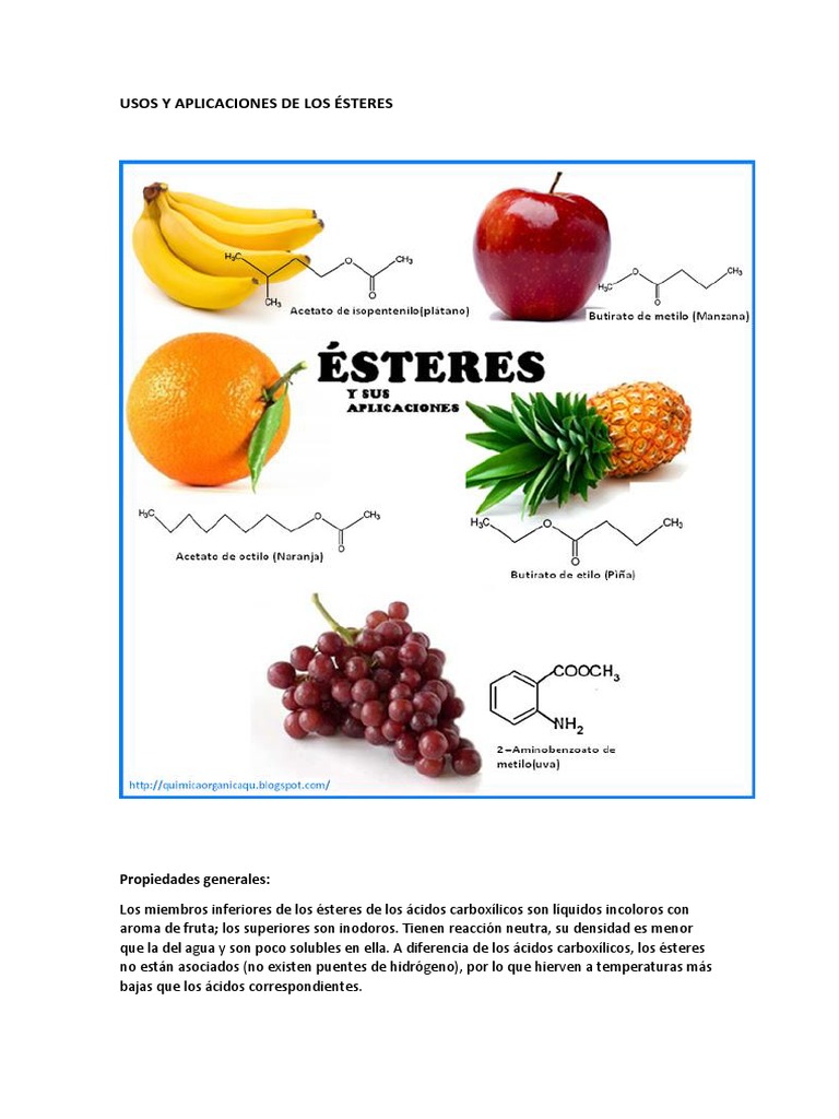 Usos y Aplicaciones de los Ésteres | PDF | Ester | Glicerol
