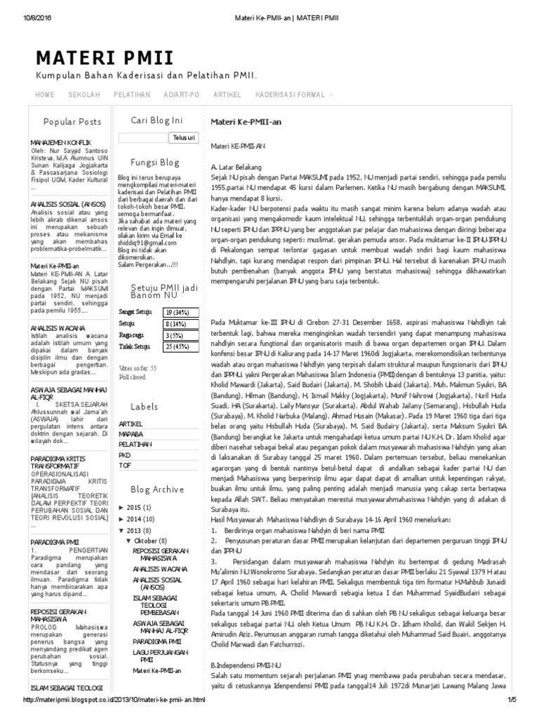 Materi Ke-pmii-An - Materi Pmii 1 | PDF