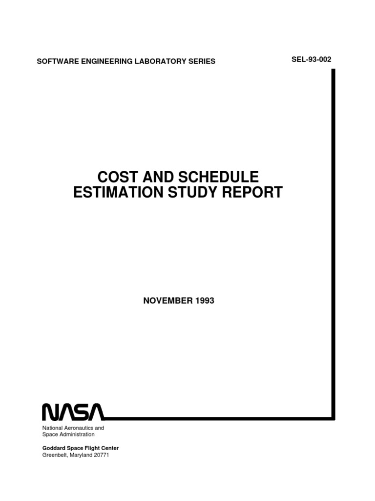 NASA SEL Cost and Schedule Estimation Study Report | PDF | Goddard ...