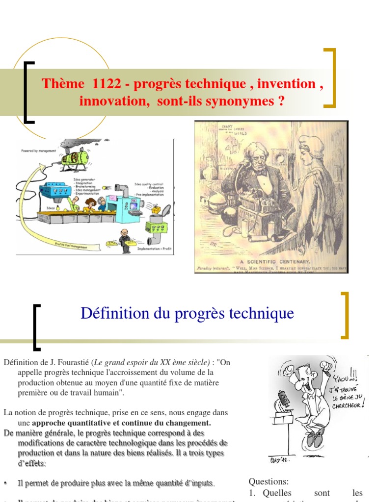 Thème 1122 - Définition Du Progrès Technique | PDF | Changement ...