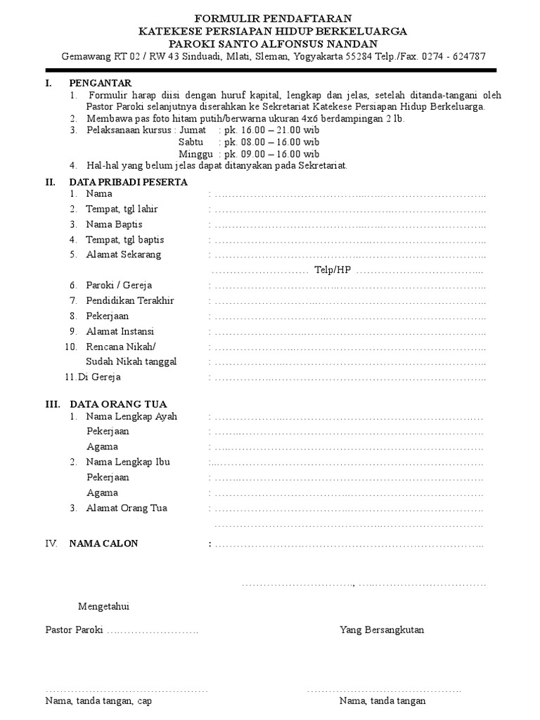 Formulir Pendaftaran KPP | PDF