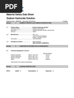 Caustic Soda Safety Data Sheet | PDF | Sodium Hydroxide | Dangerous Goods