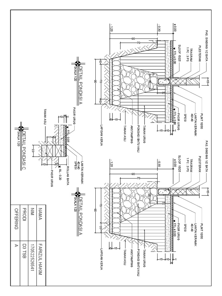 Detail Rencana Pondasi Rollag | PDF