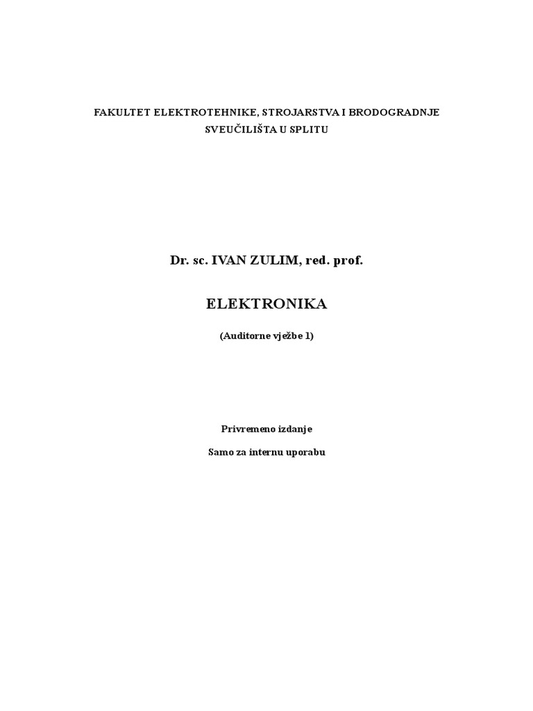 Elektronika-Auditorne Vjezbe | PDF