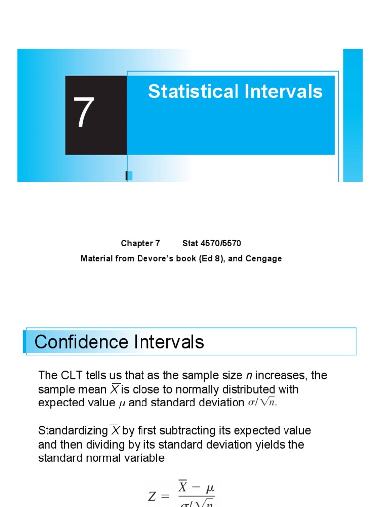 Intervals | PDF | Confidence Interval | Normal Distribution