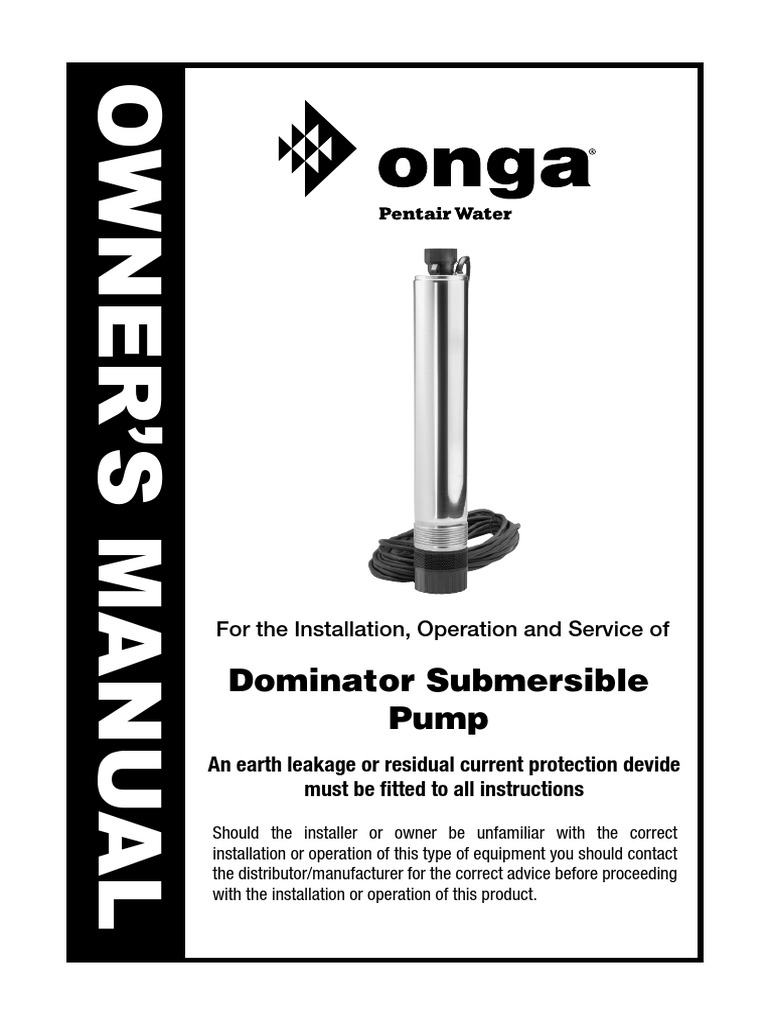 Dominator Range Owners Manual | PDF | Pump | Electrical Connector