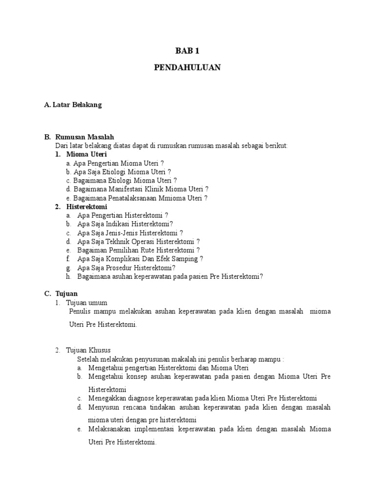 Histerektomi 1 | PDF