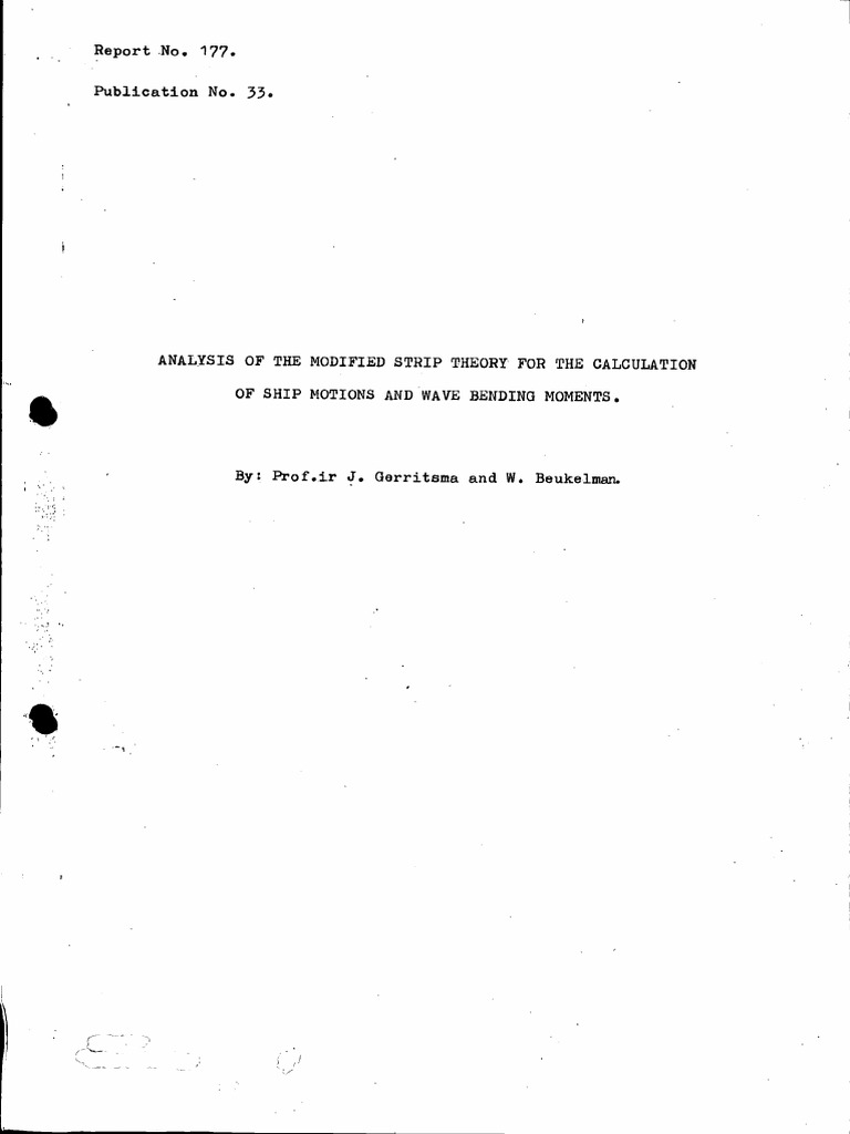 The Analysis of Modified Strip Theory For The Analysis of Ship Motions ...