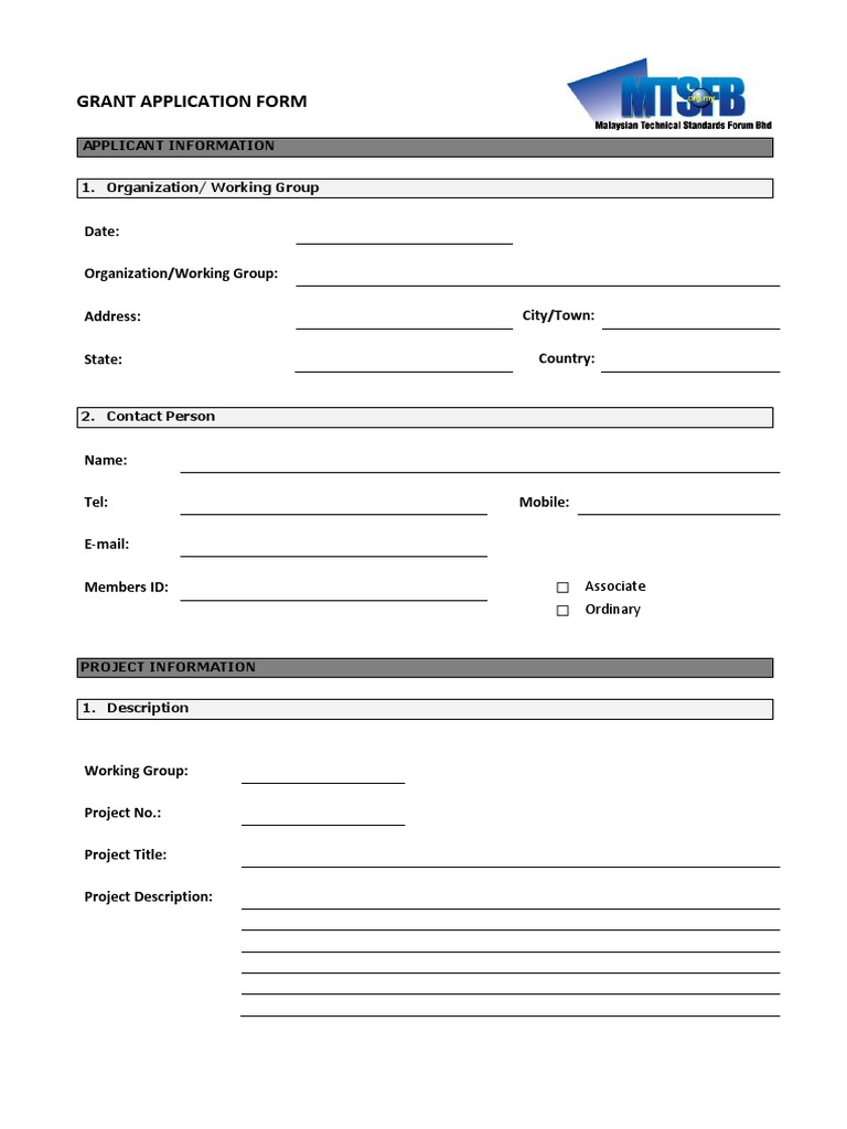 Grant Application Form Template | PDF