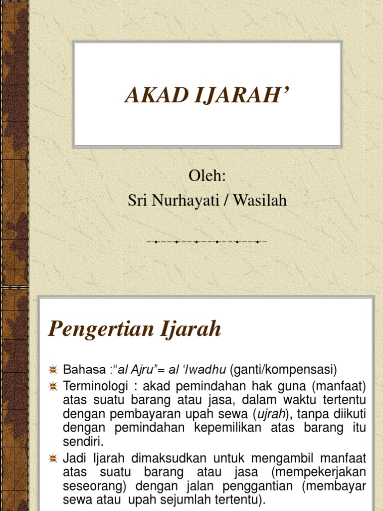 Akad Ijarah | PDF