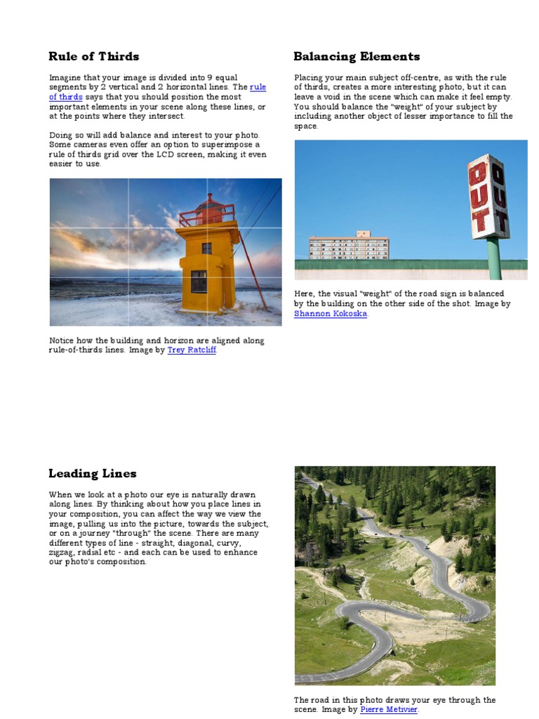 Rule of Thirds Balancing Elements | Download Free PDF | Composition ...