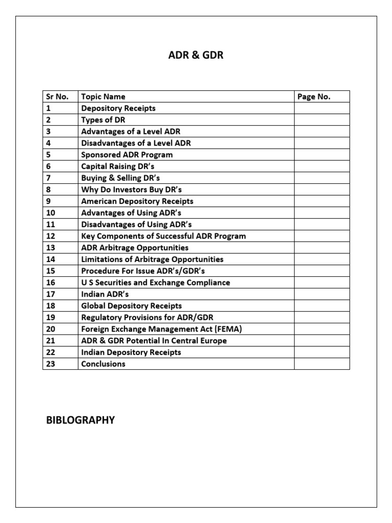Adr & GDR | PDF | American Depositary Receipt | Market (Economics)