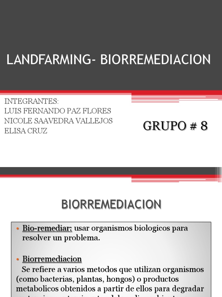 Landfarming Biorremediacion Editado | PDF | Contaminación | Suelo