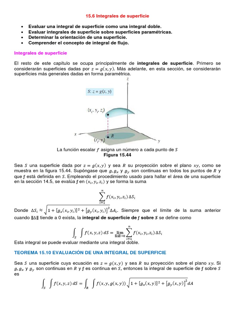 Secc 15.6, Integrales de Superficie | PDF | Integral | Vector Euclidiano