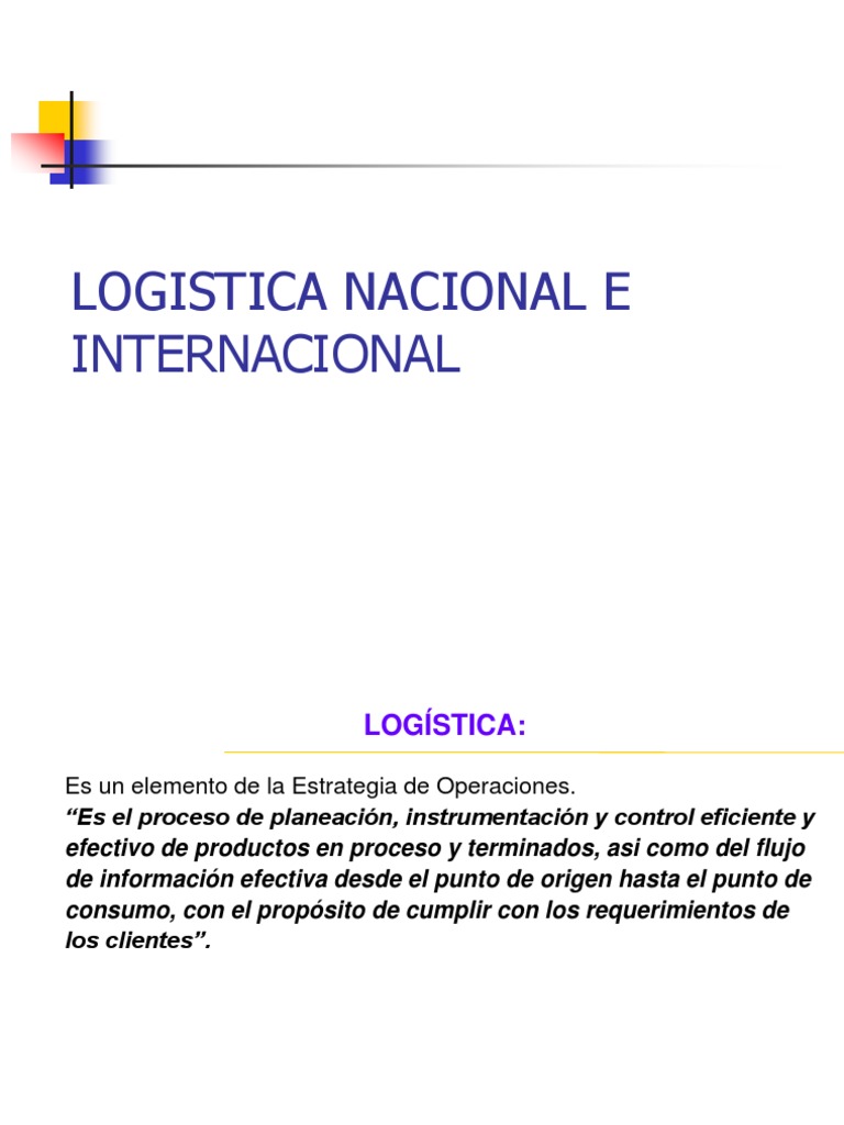 Tema 9 Logistica Nacional e Internacional | PDF | Logística | Planificación