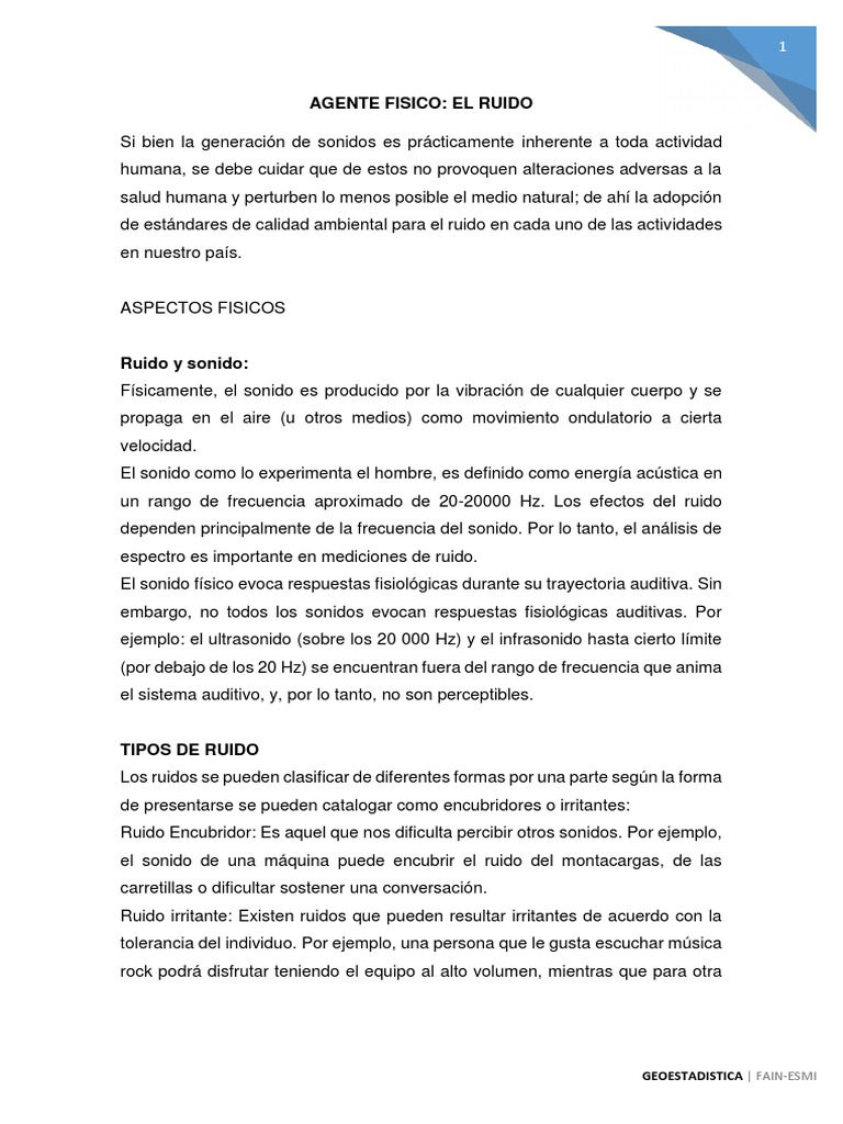 Agente Fisico Ruido | PDF | Sonido | Olas