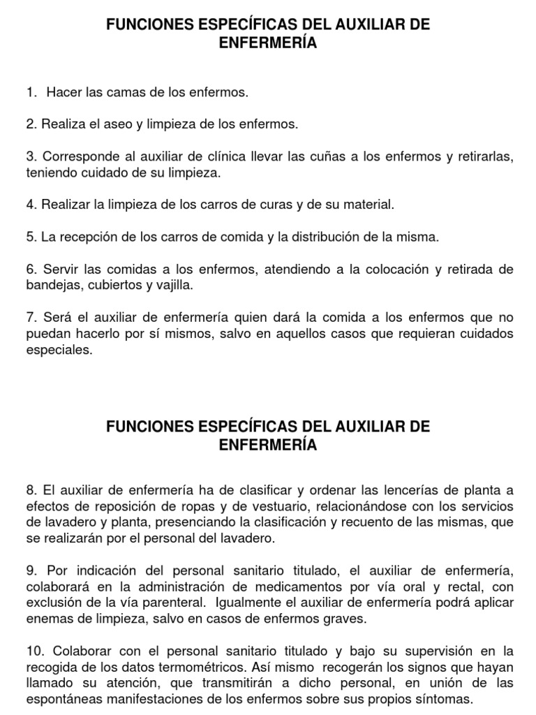 Funciones TCAE | Descargar gratis PDF | Enfermería | Farmacia
