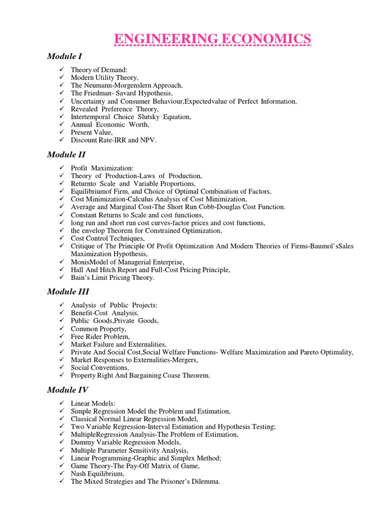 Engineering Economics Overview | PDF | Business | Computers