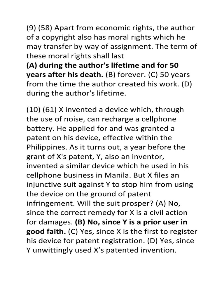 IPC Reviewer Part 5 | PDF | Patent | Media Freedom