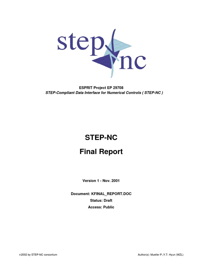 Step-Nc Final Report: STEP-Compliant Data Interface For Numerical ...