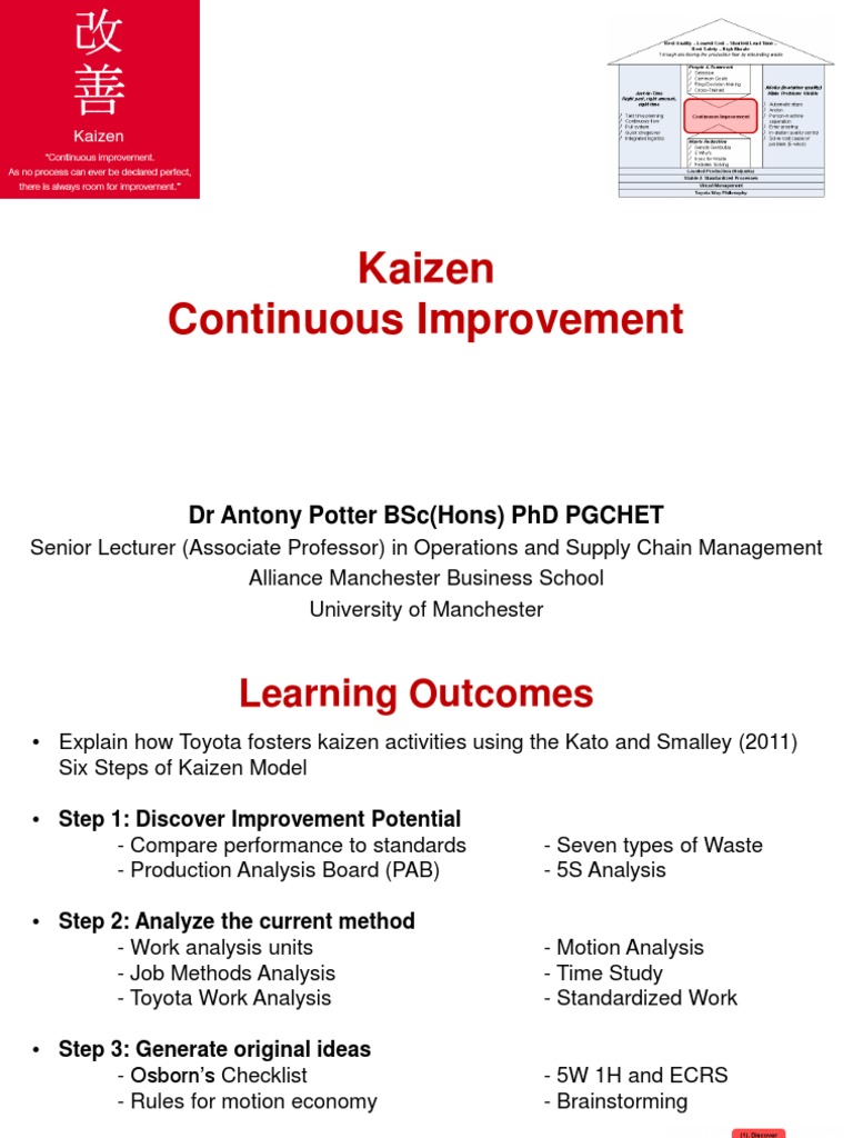 Toyota's Six Steps of Kaizen Method | PDF | Lean Manufacturing ...