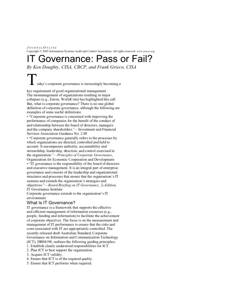 ISP Governance | PDF | Governance | Project Management