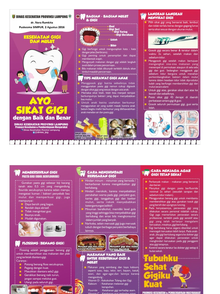 Leaflet Kebersihan Gigi Dan Mulut | PDF
