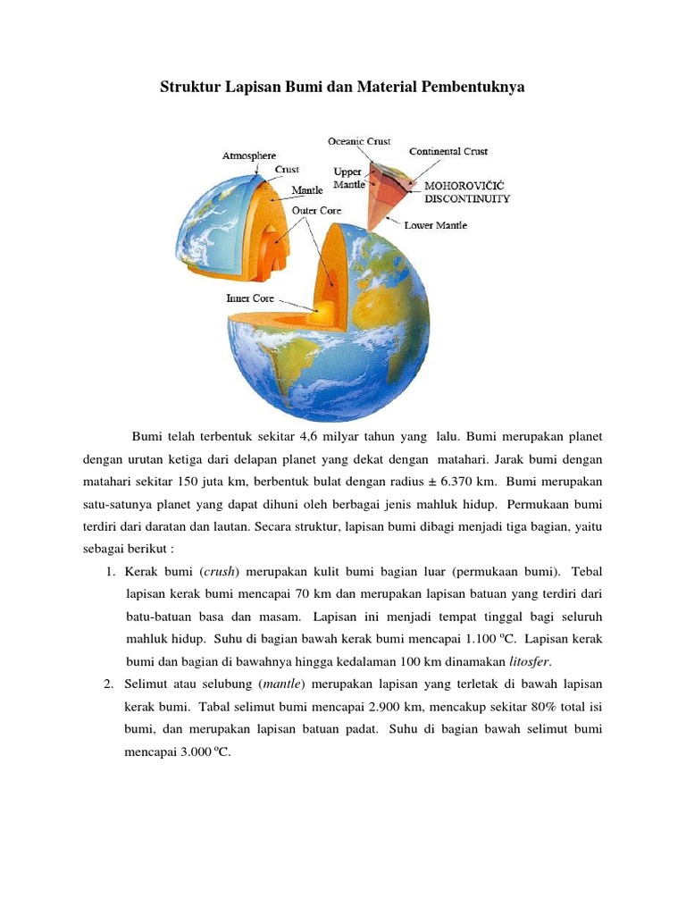 Struktur Lapisan Bumi Dan Material | PDF