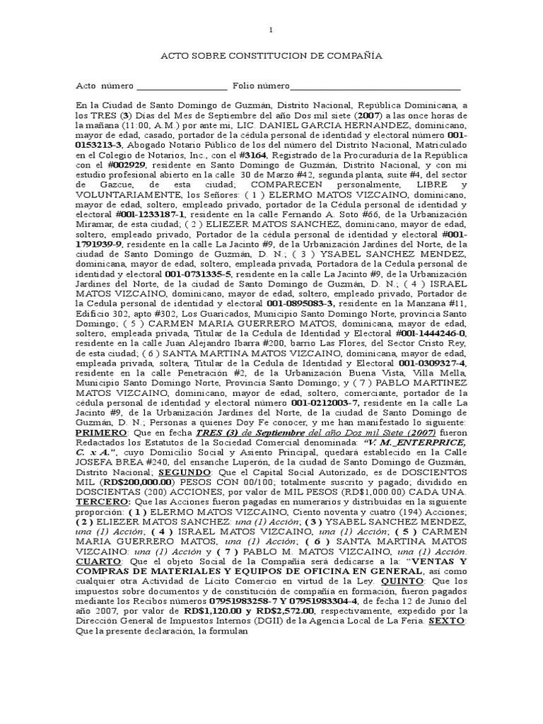 Compulsa Notarial Esteban Matos | PDF | República Dominicana | Ciudad