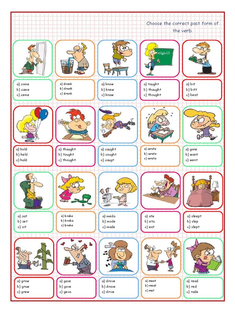 Irregular Verbs - Choose The Correct ESL | PDF