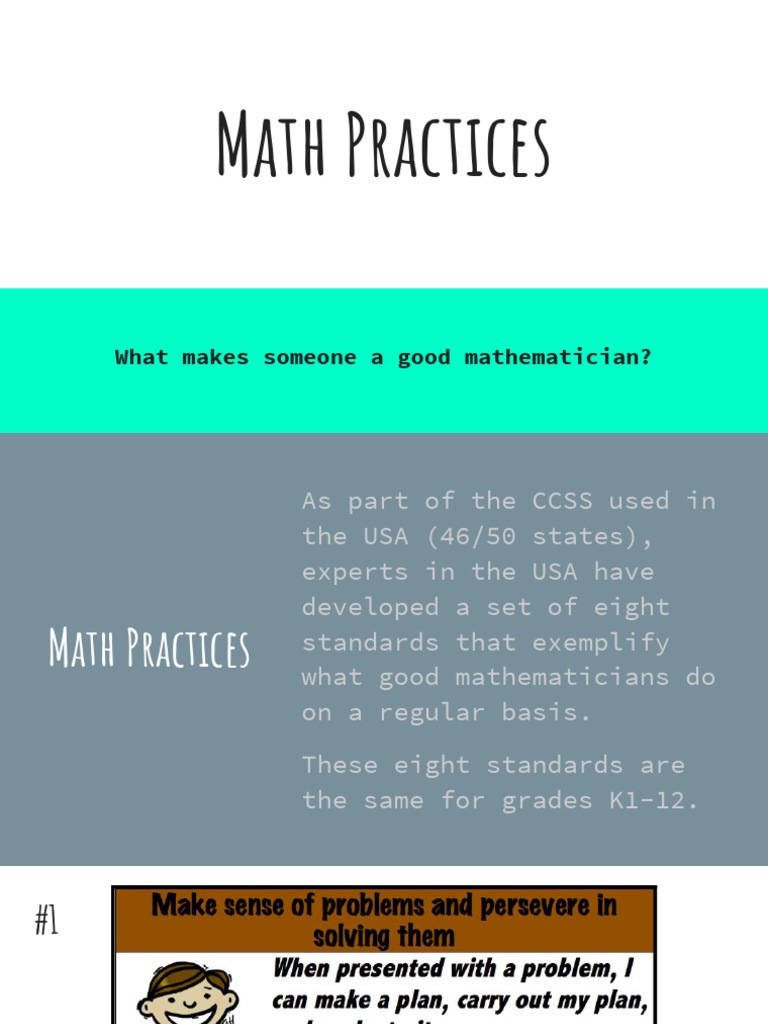 Math Practices: What Makes Someone A Good Mathematician? | PDF ...