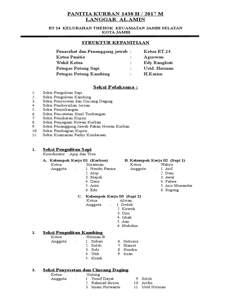Struktur Kepanitiaan | PDF