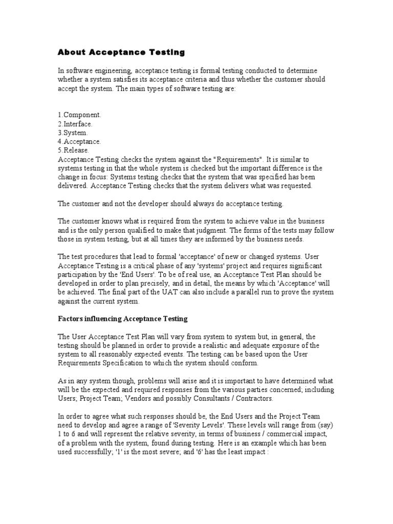 About Acceptance Testing Pdf Software Bug Button Computing