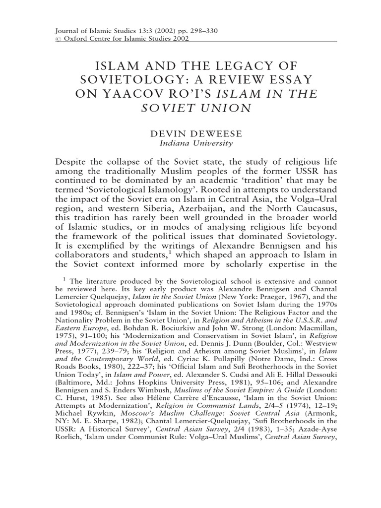 Islam in the Soviet Union: A Critical Review | PDF | Soviet Union ...