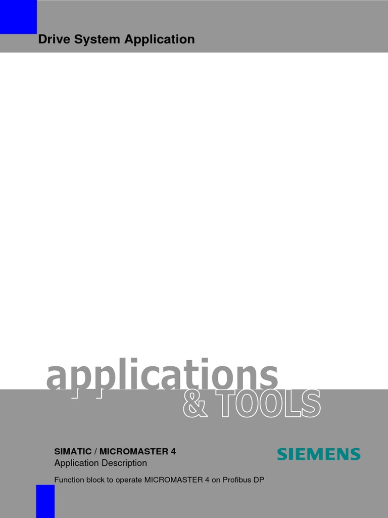 Drive System Application: Simatic / Micromaster 4 | PDF | Computers ...