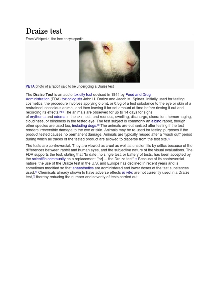 Draize Test: Controversial Acute Toxicity Test on Rabbits' Eyes and ...
