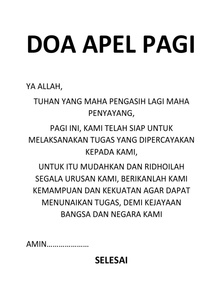 Doa Apel Pagi | PDF