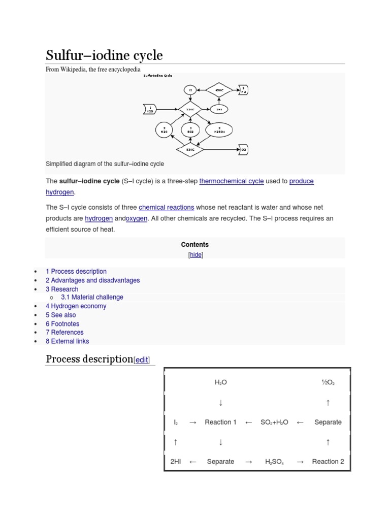 Sulfur-Iodine Cycle: Process Description | PDF | Chlorophyll ...