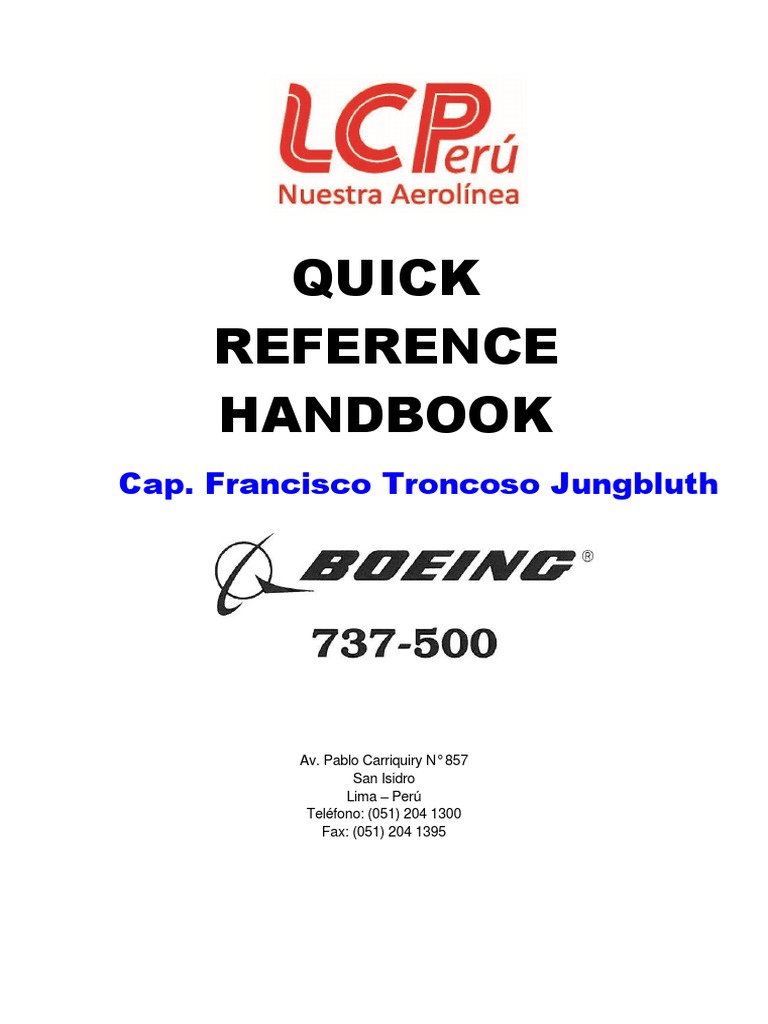 Caratula QRH Boeing 737-500-Cap | PDF