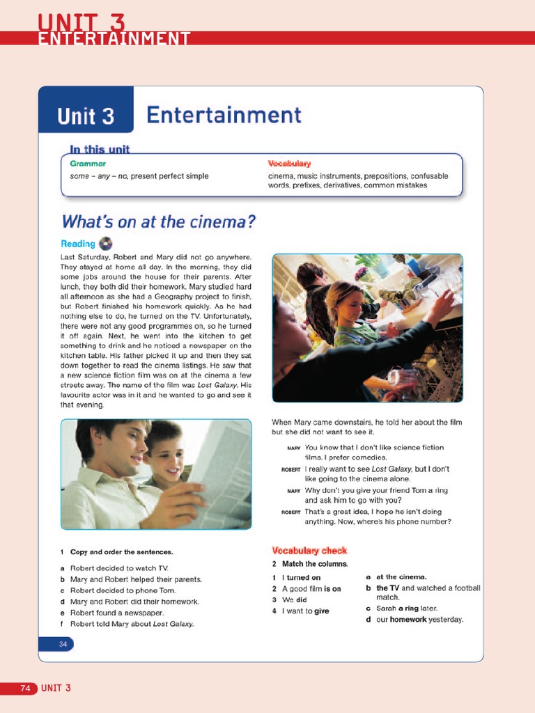 On Course A2 Teachers Book. Unit 3 | PDF | Question | Vocabulary