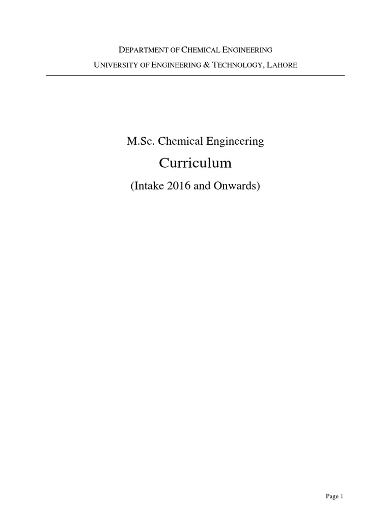 Curriculum: M.Sc. Chemical Engineering | PDF | Cogeneration | Boiler