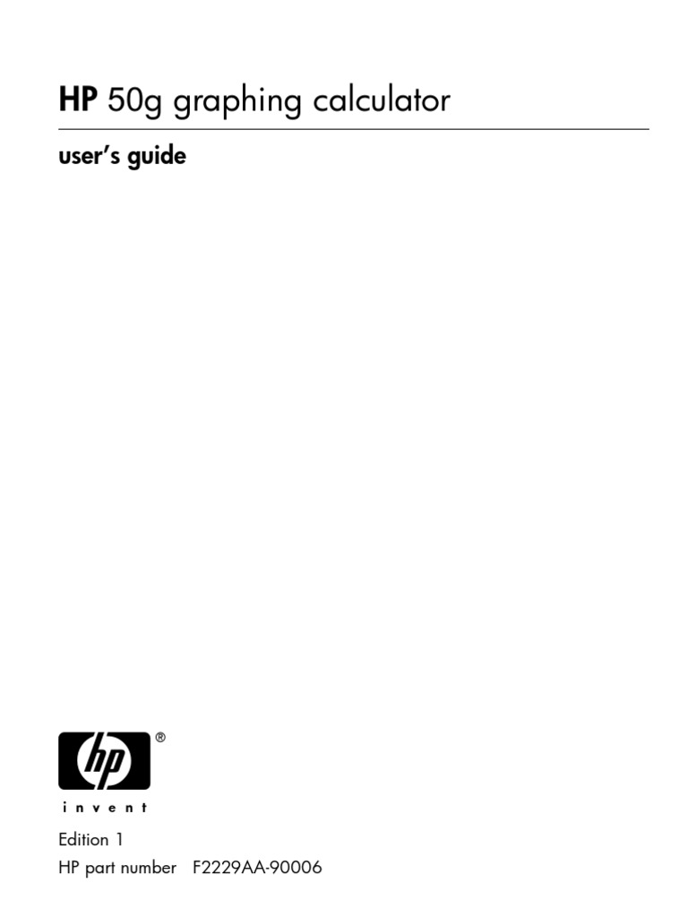 HP 50g User's Guide English | PDF | Matrix (Mathematics) | Confidence ...