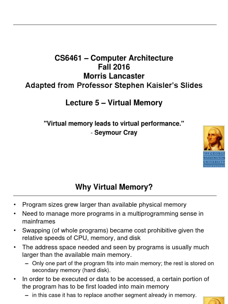 CS6461 Computer Architecture Lecture 5 | PDF | Cpu Cache | Computer ... CS6461 Computer Architecture Lecture 5 | PDF | Cpu Cache | Computer ...