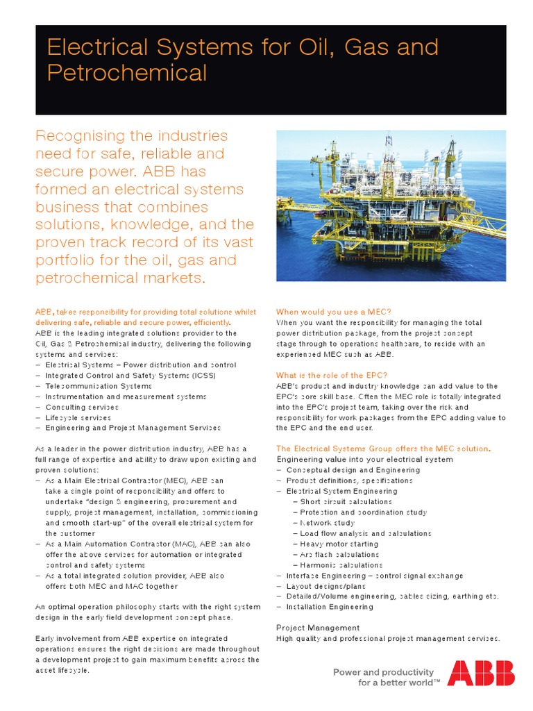 Electrical Systems For Oil and Gas | PDF | Electric Power Distribution ...