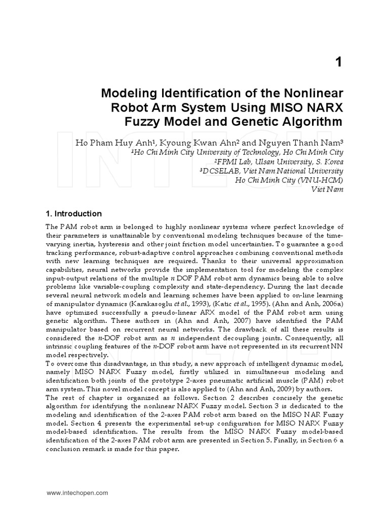 Modeling Identification of The Nonlinear Robot Arm System Using MISO ...
