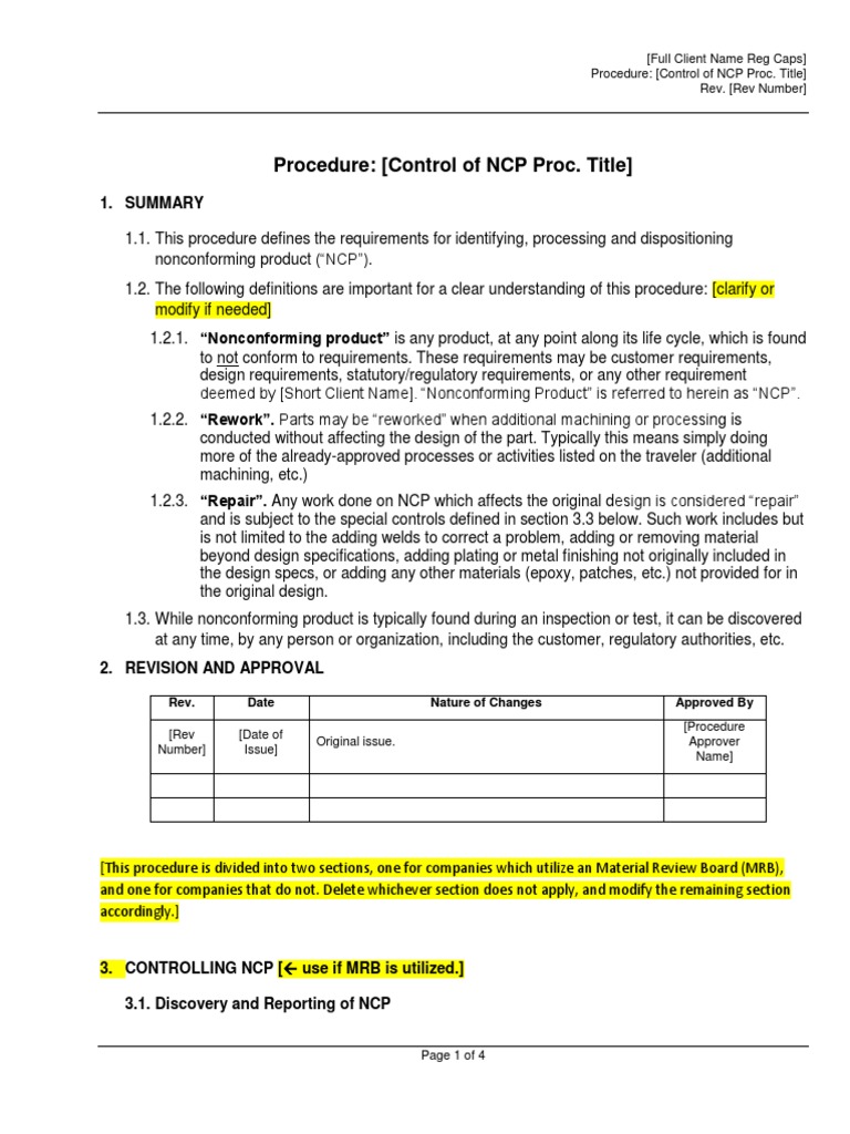 Procedure - Control of NC Product | PDF | Machining | Business