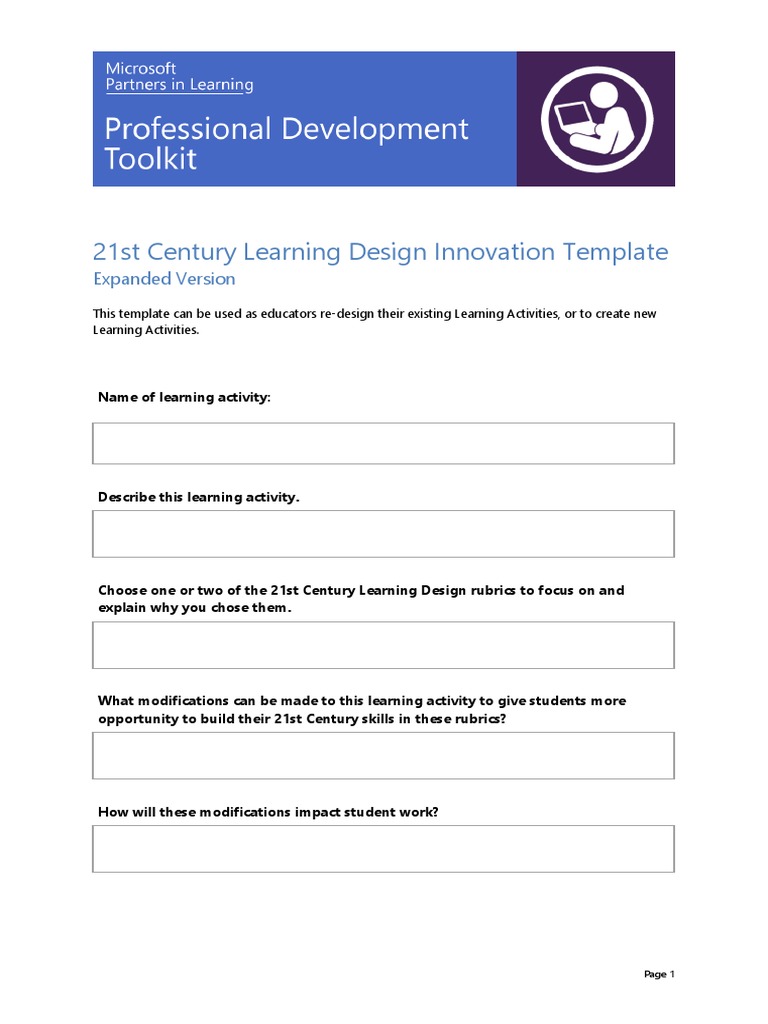 21CLD Planning Template | PDF