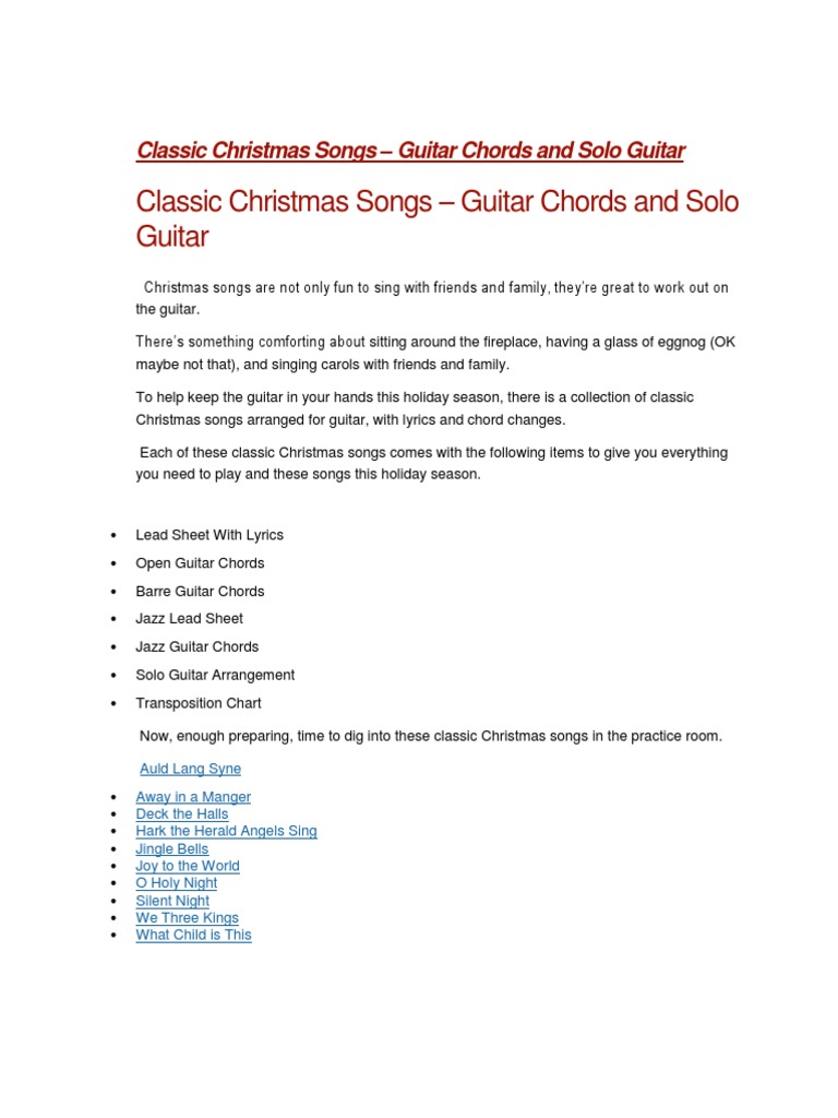 Classic Christmas Songs | PDF | Chord (Music) | Christmas Music